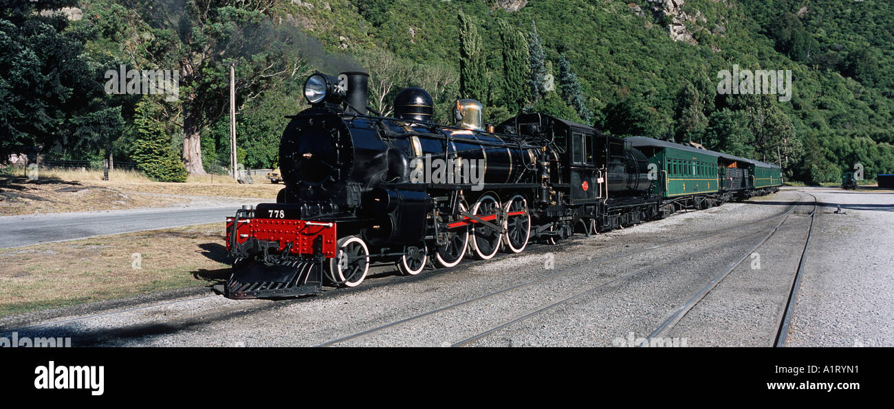 Panoramic perspective of the Kingston Flyer steam train locomotive on ...