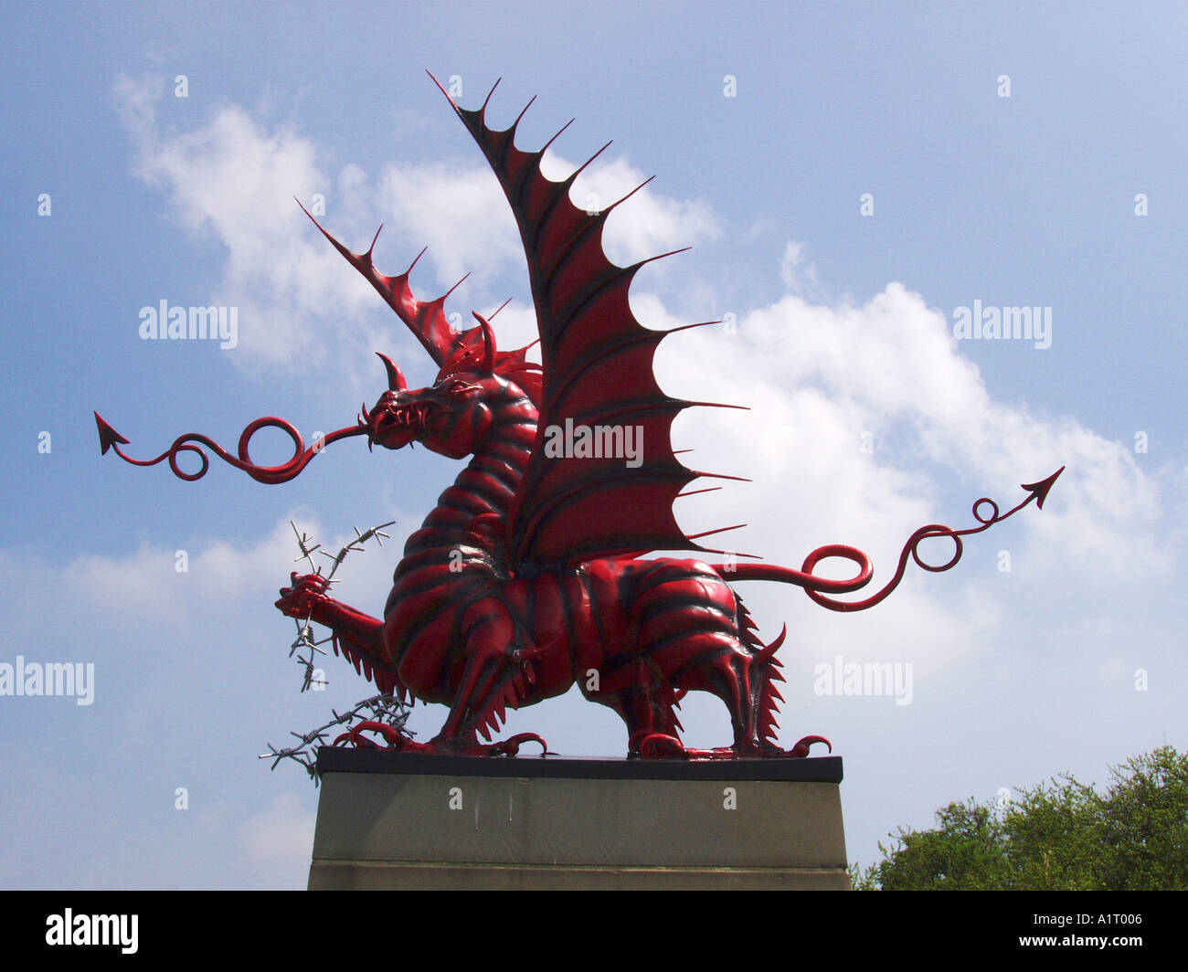 Memorial to the 38th Welsh Division overlooking Mametz Wood Stock Photo ...