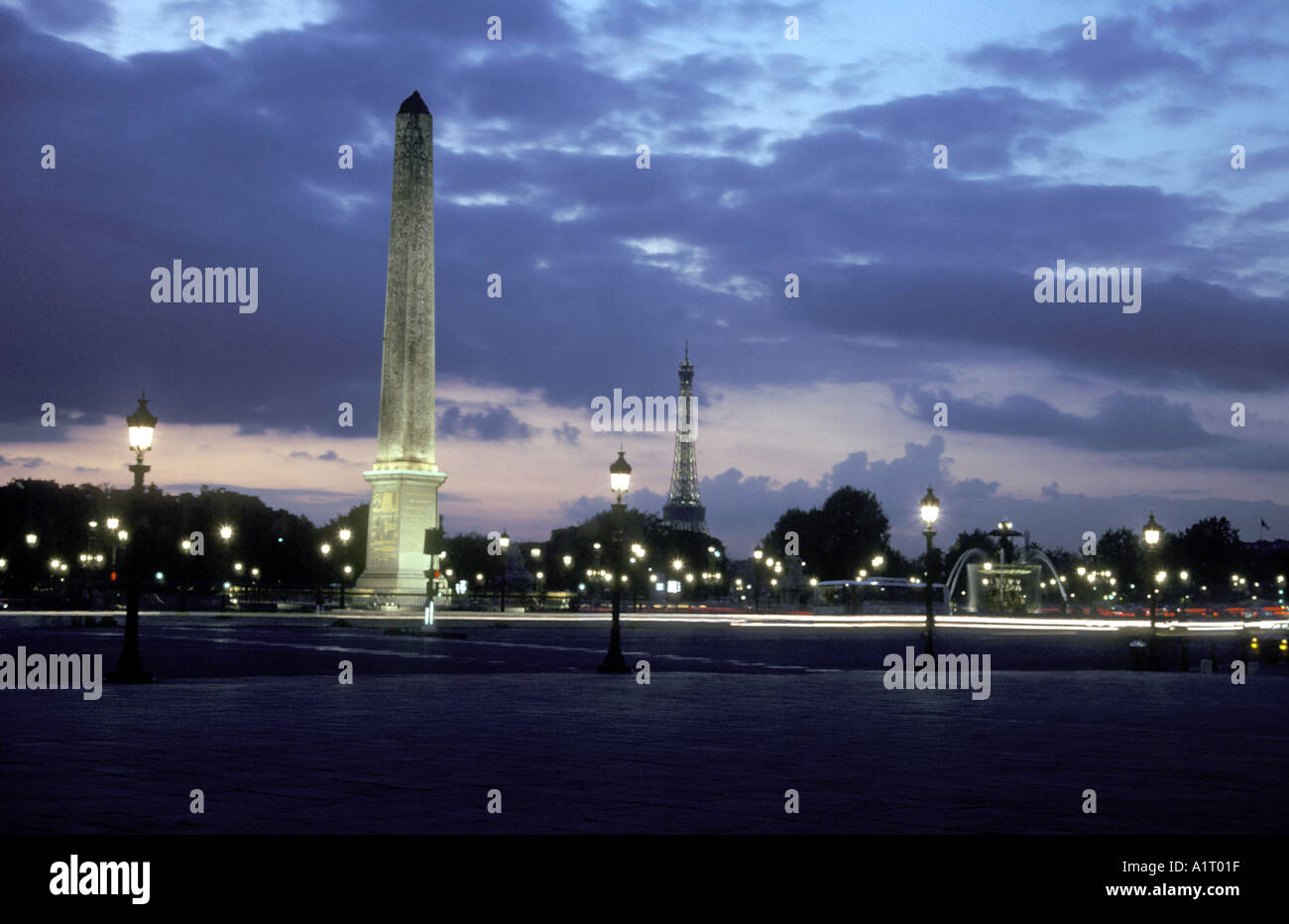 Sunset at the Place de Concorde in Paris France Stock Photo - Alamy