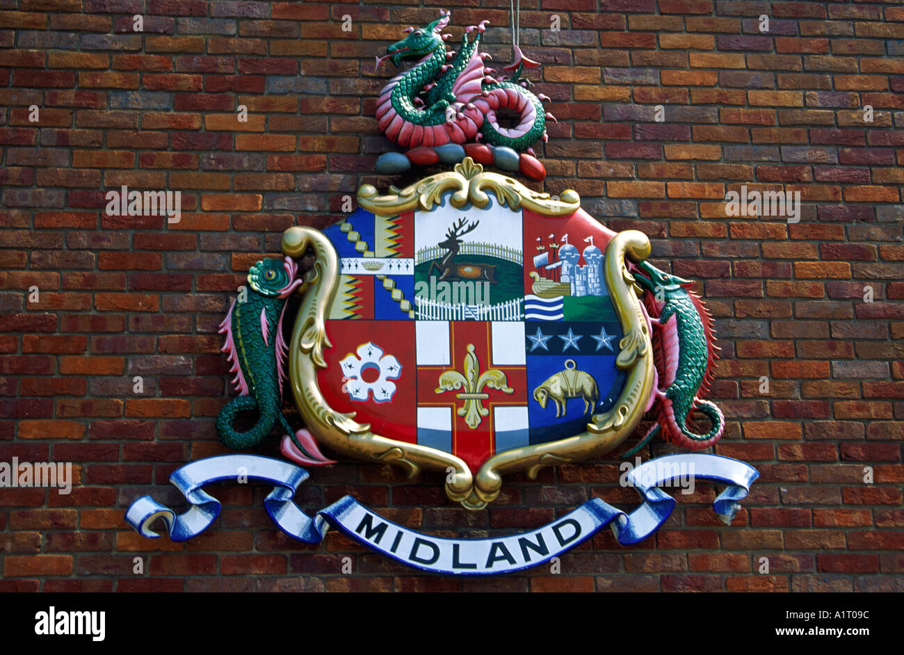 Midland Railway crest Railway Station Derby England Stock Photo ...