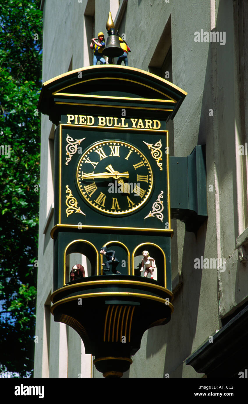 Clock at Pied Bull Yard London England Stock Photo - Alamy