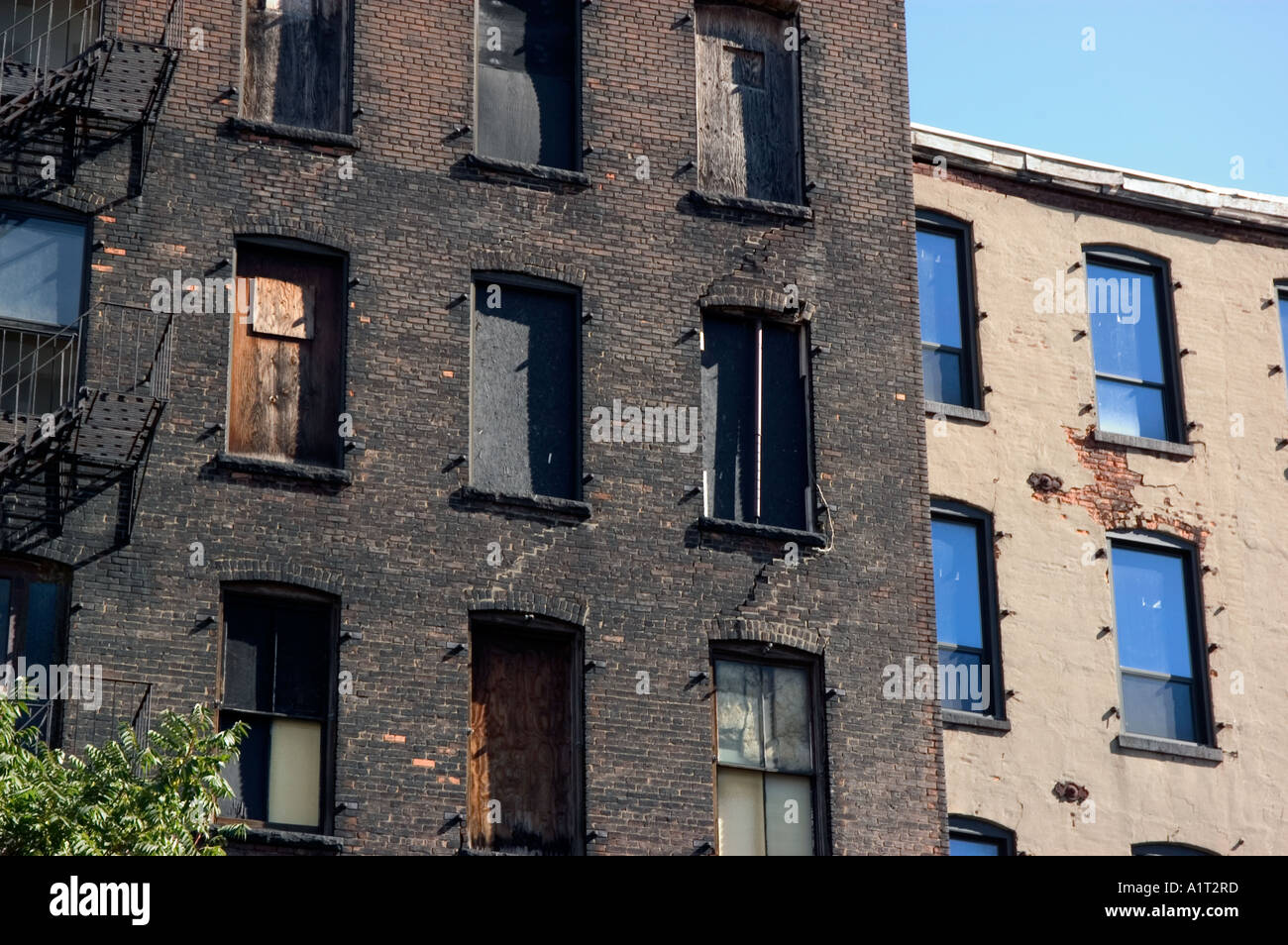 Old boarded up industrial buildings Stock Photo - Alamy