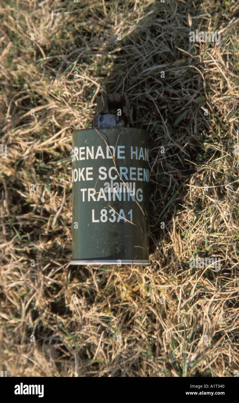 Salisbury Plain Wiltshire England Smoke grenade Military Debris Stock ...
