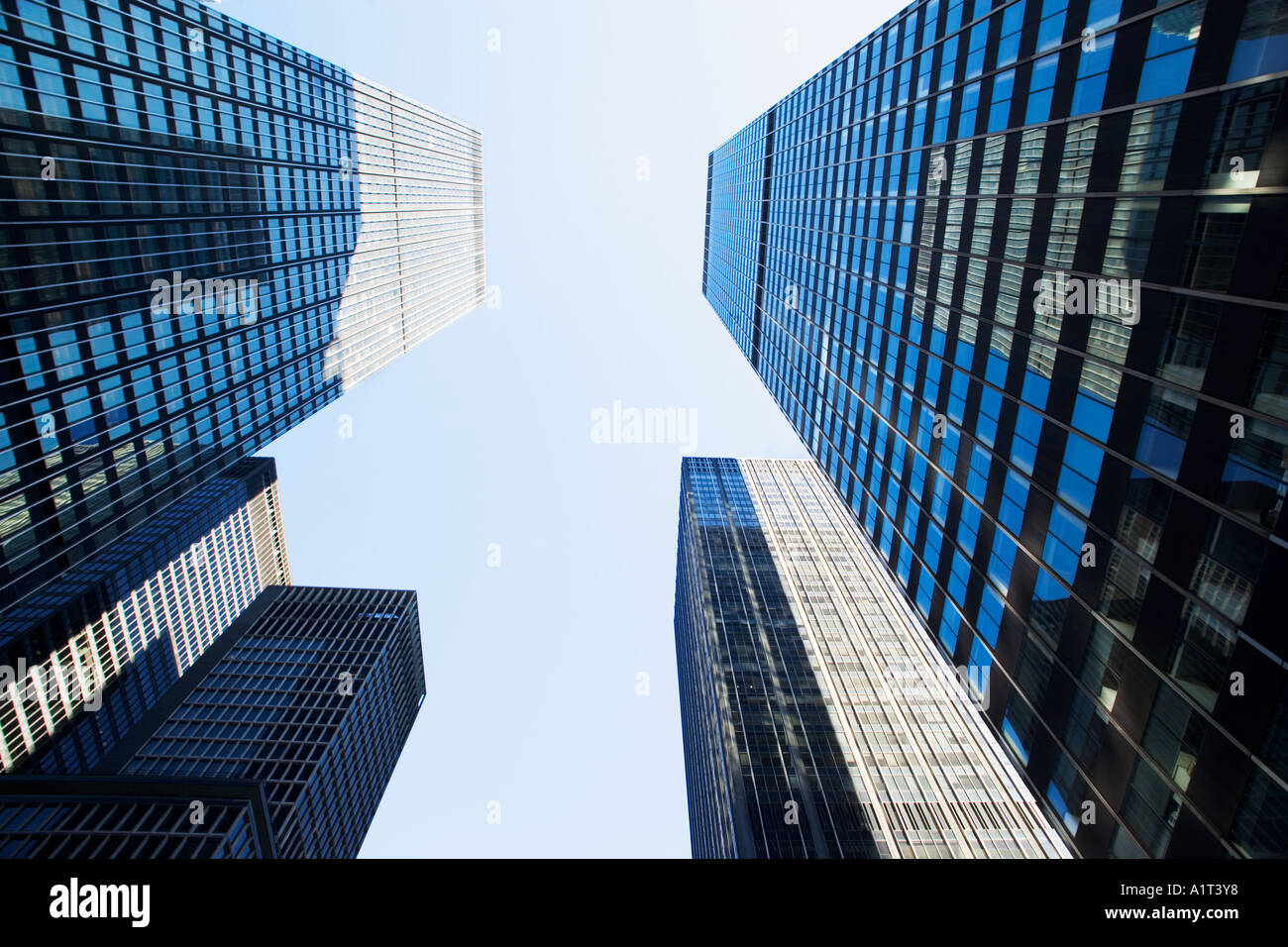SKYSCRAPERS IN NEW YORK CITY, LOOKING UP Stock Photo - Alamy