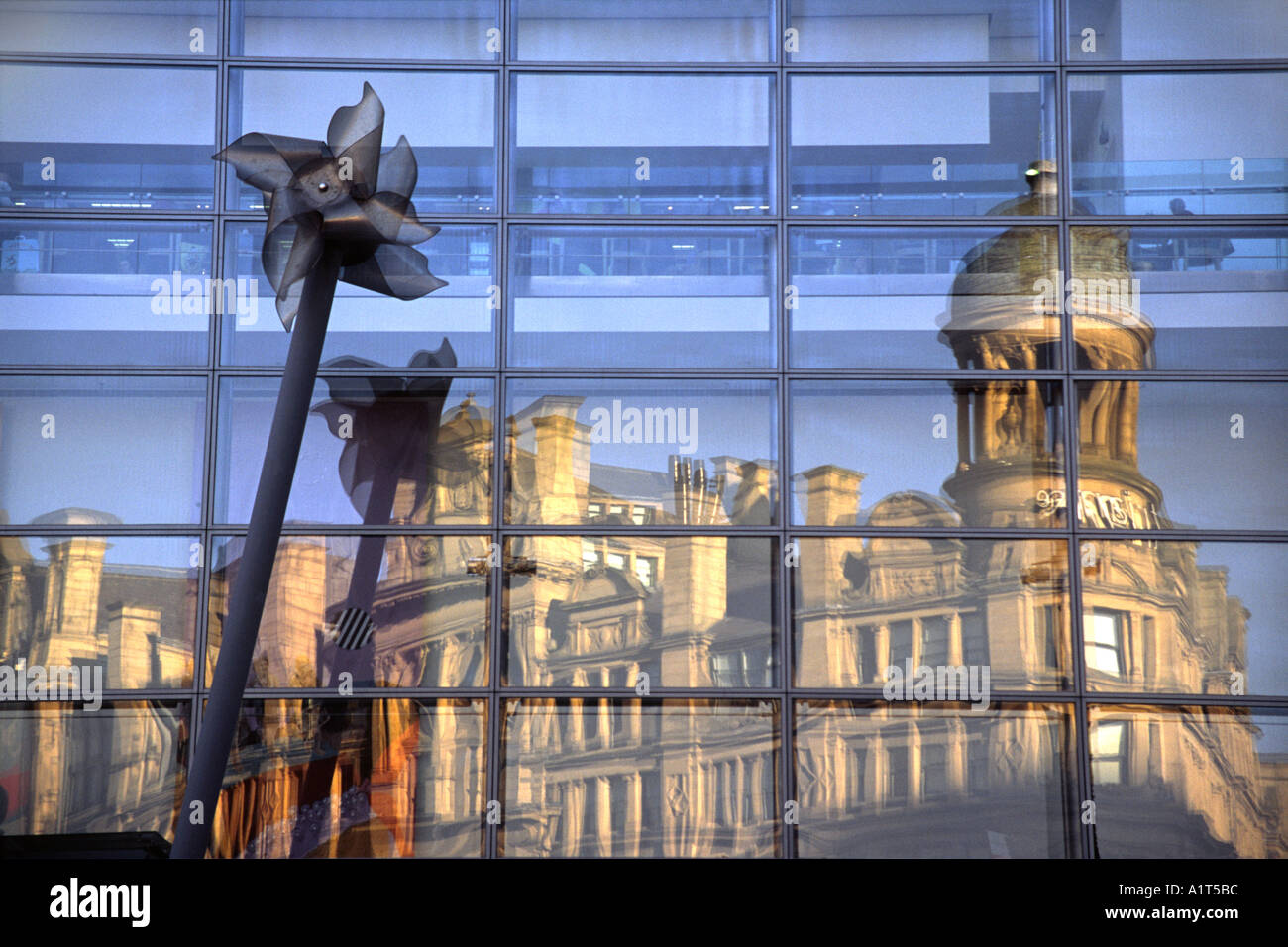 The Triangle reflected in the windows of Selfridges, Exchange Square ...