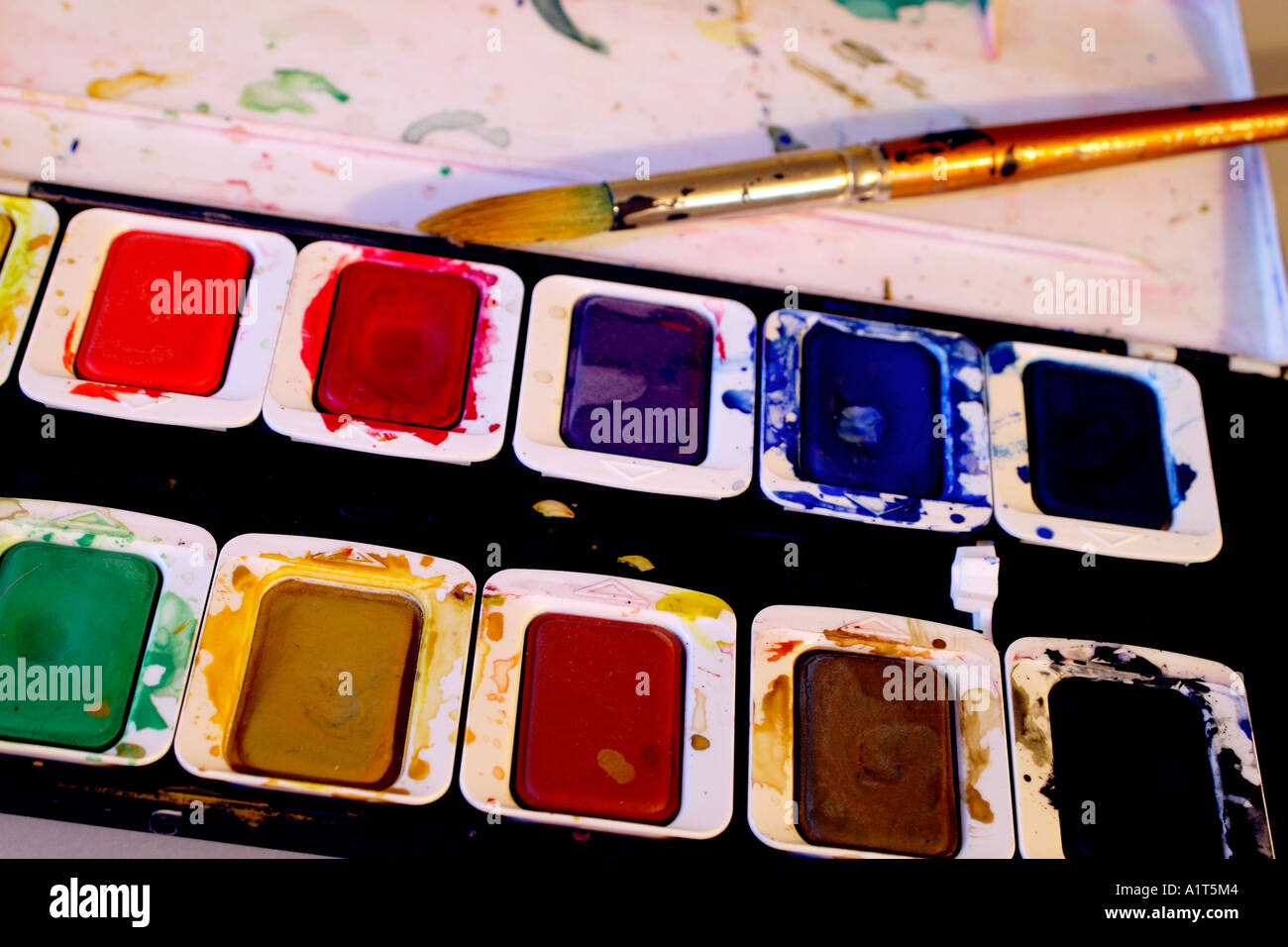 Water colours paint box hi-res stock photography and images - Alamy