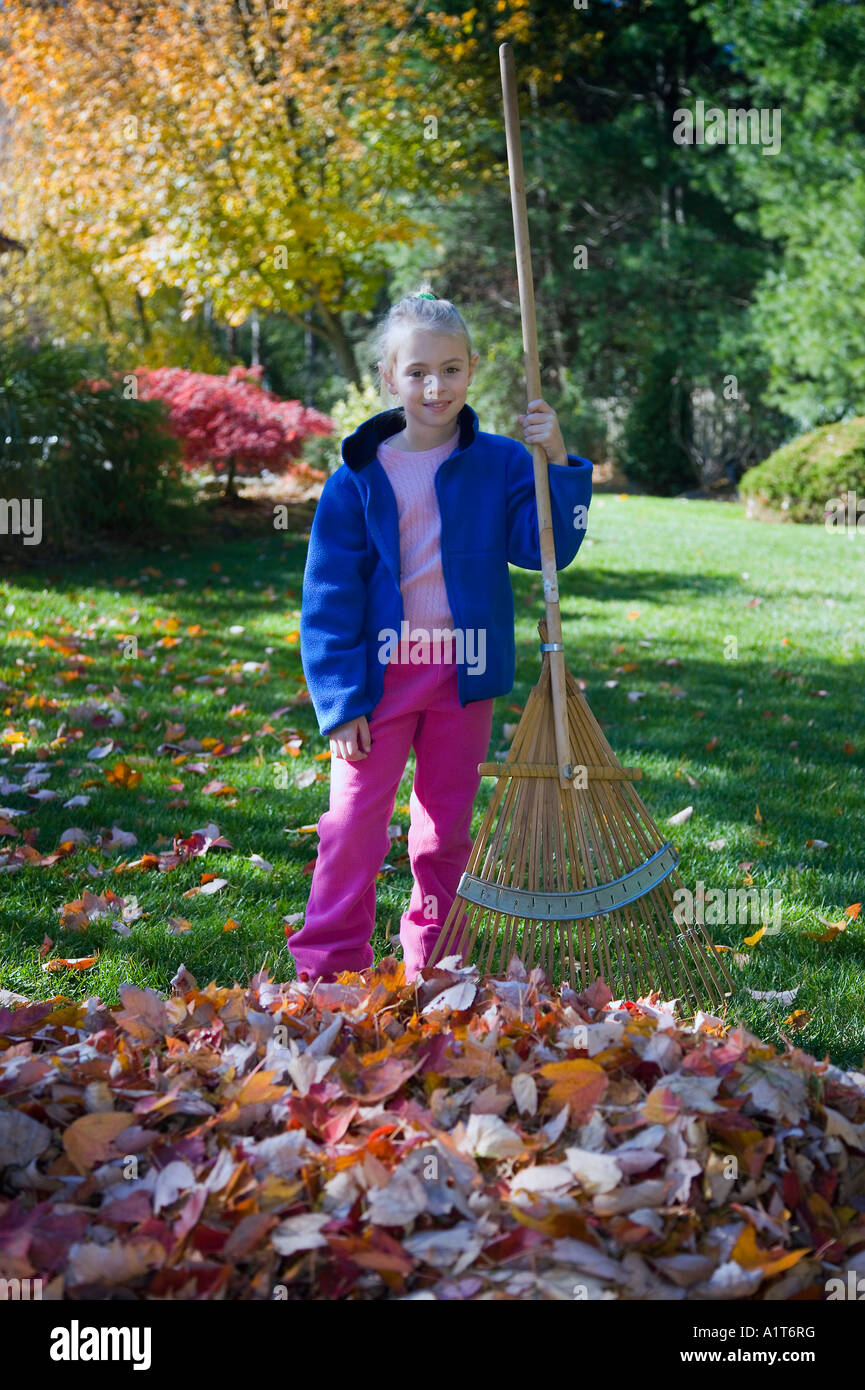 Children Raking Leaves High Resolution Stock Photography and Images - Alamy