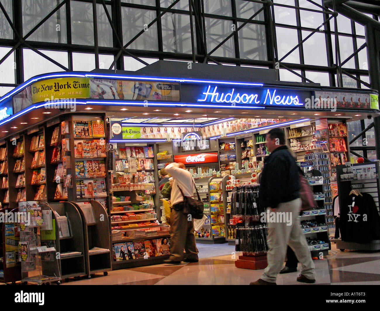 Newspaper booth, Javits Center, Manhattan Stock Photo - Alamy
