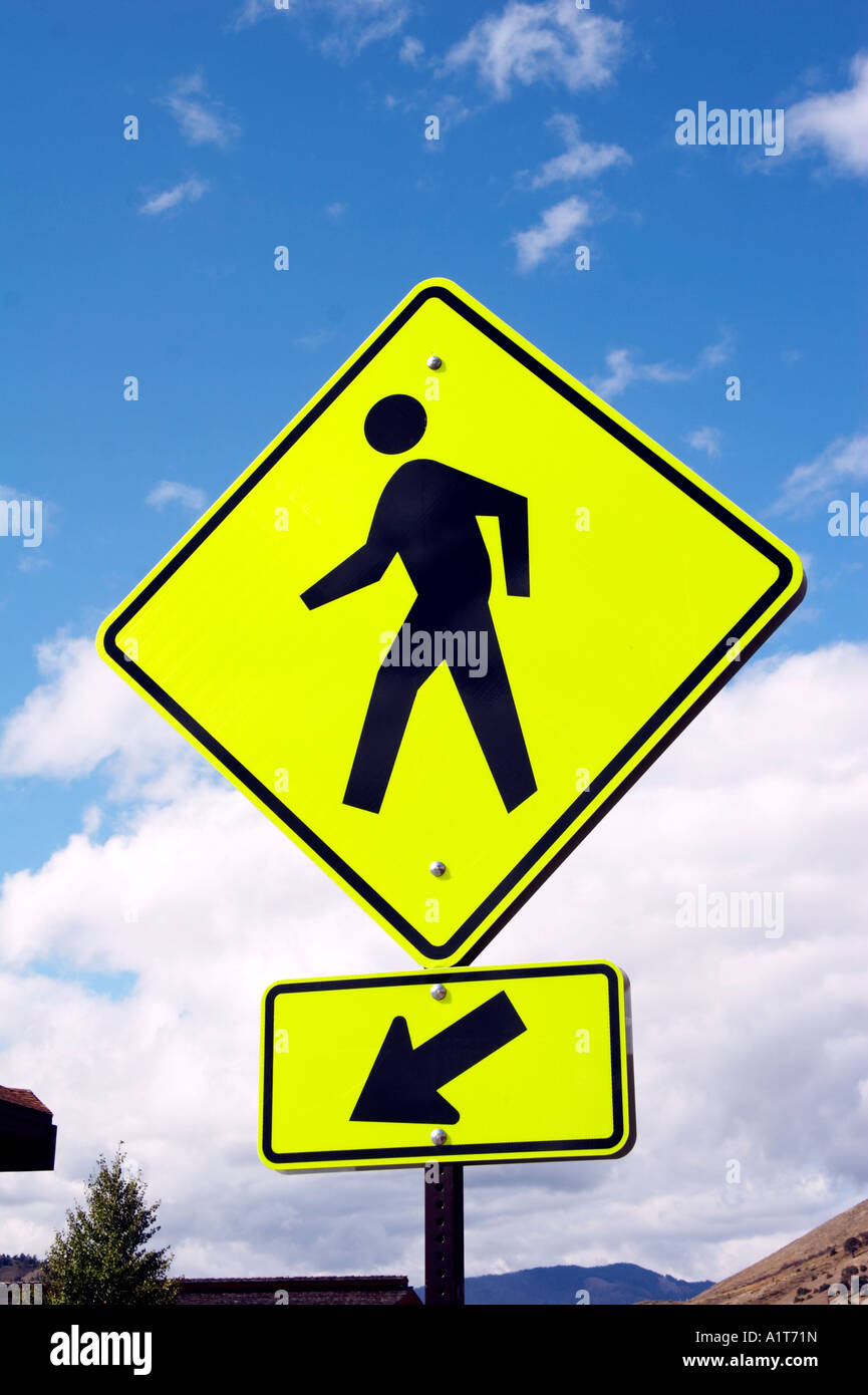 Road sign WATCH PEDESTRIANS Stock Photo - Alamy