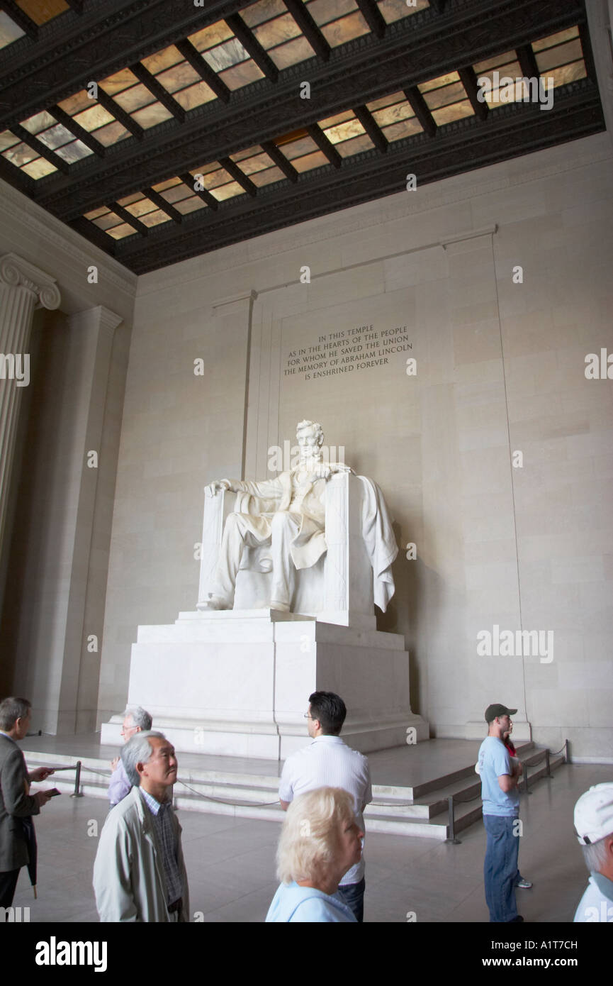 Statue of Abraham Lincoln, Lincoln Memorial, Washington D.C Stock Photo ...