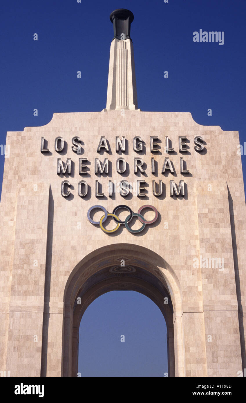 The exterior of the los angeles memorial coliseum hi-res stock ...