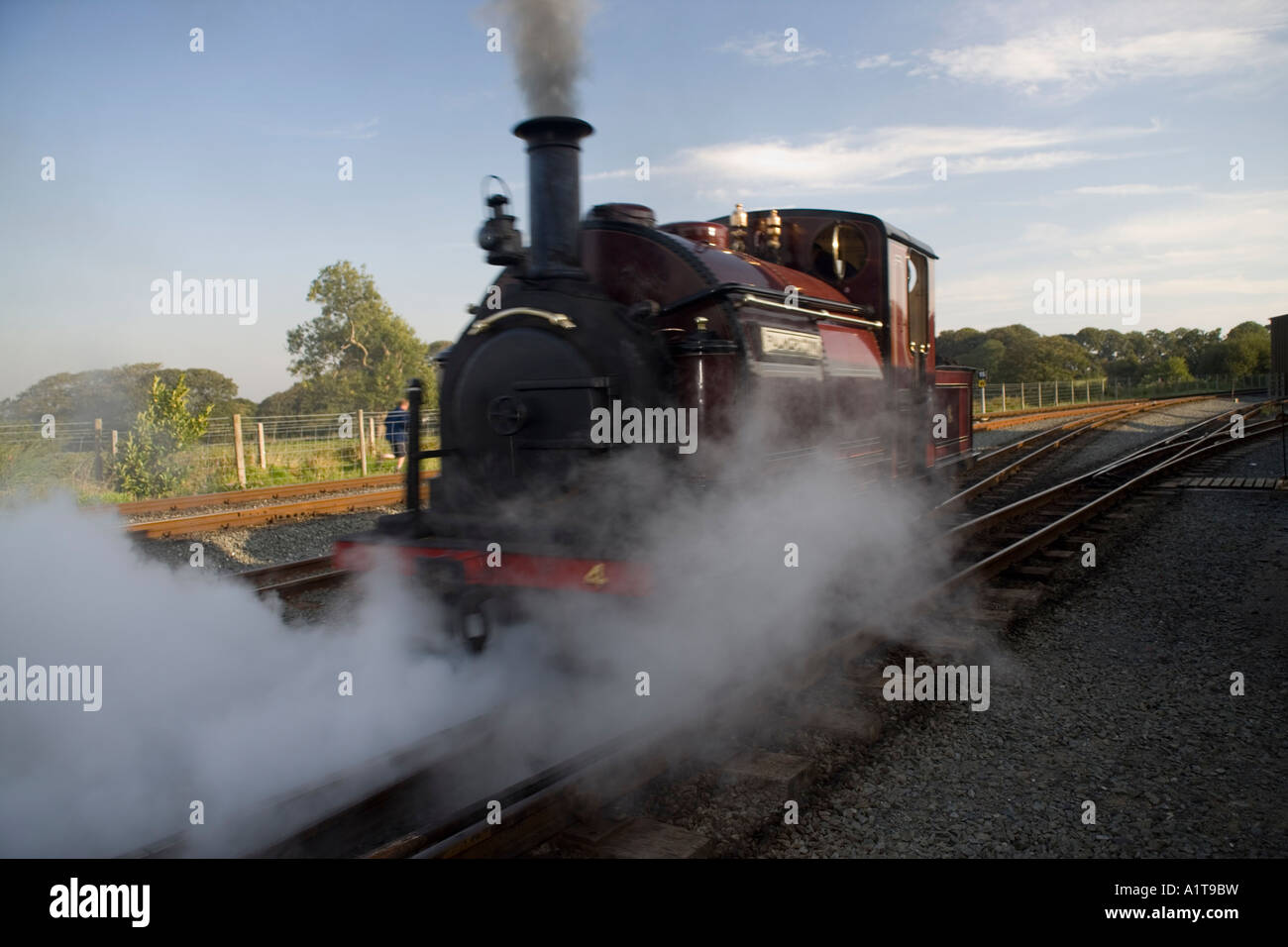Steam engine Palmerston at Dinas railway station on the Welsh Highland ...