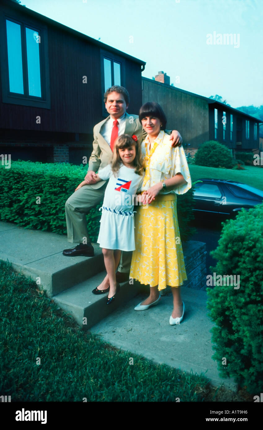 Pennsylvania, USA Portrait "Young American Family" Couple Outside Home ...