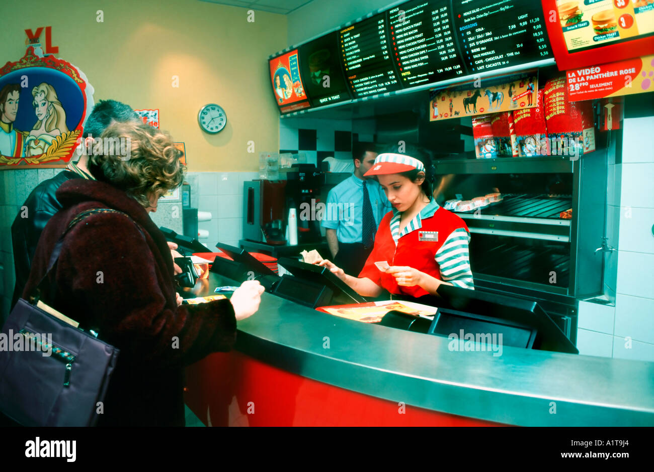 Restaurant fast food counter customers ordering hi-res stock ...