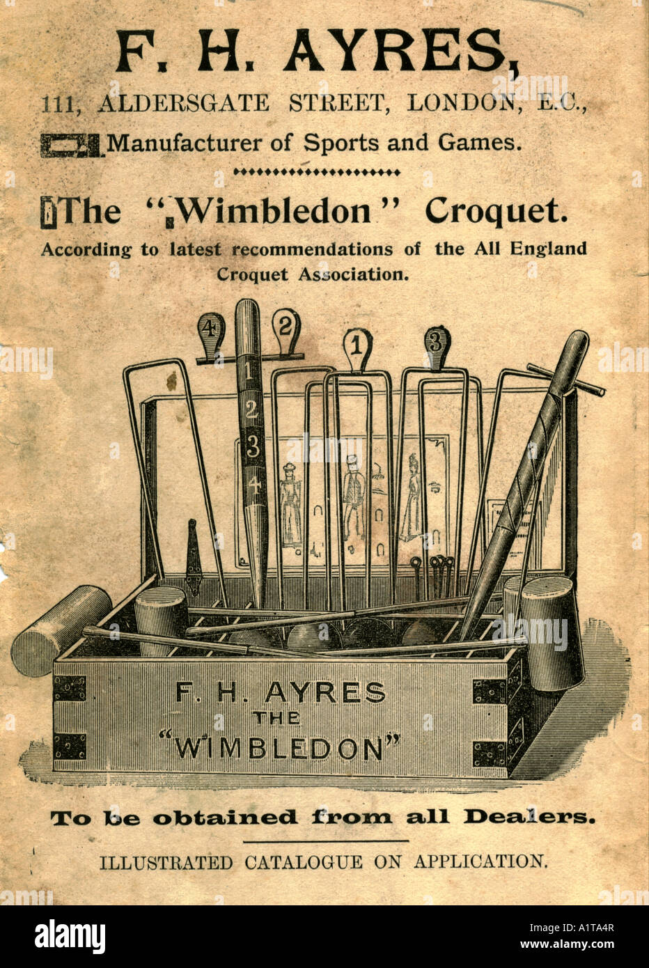 Advertisement for croquet equipment 1899 Stock Photo - Alamy