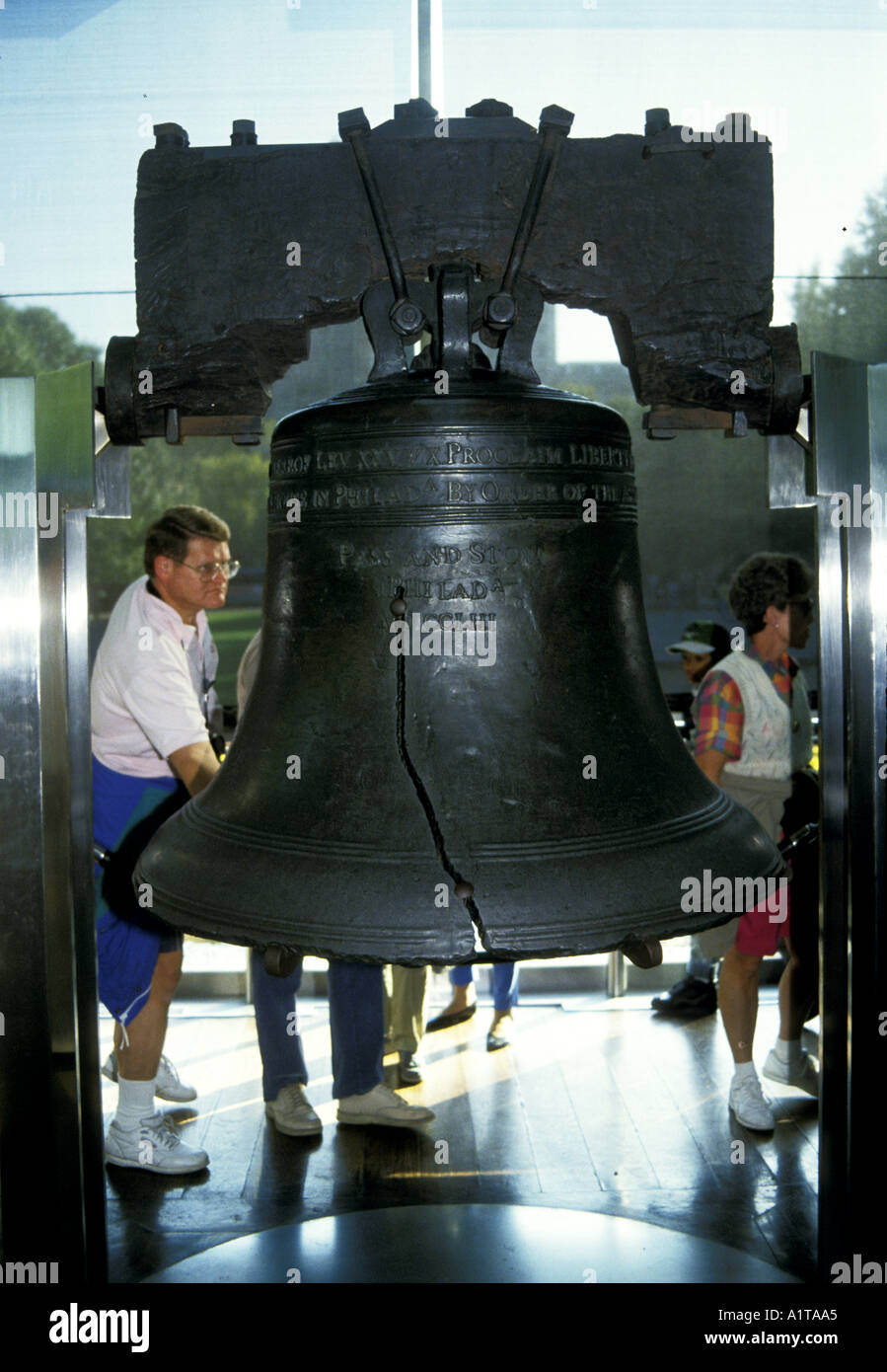 The Liberty Bell is on display in Philadelphia PA USA Stock Photo - Alamy