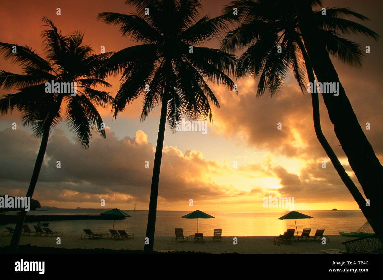 Sunset Palau Pacific Resort Palau Micronesia Stock Photo - Alamy