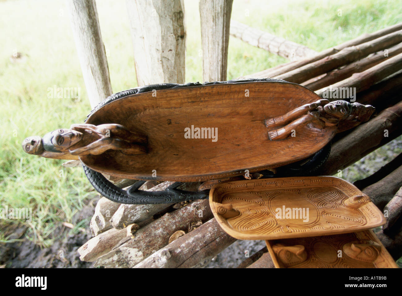 Carving Village on Murik Lake Papua New Guinea Stock Photo - Alamy