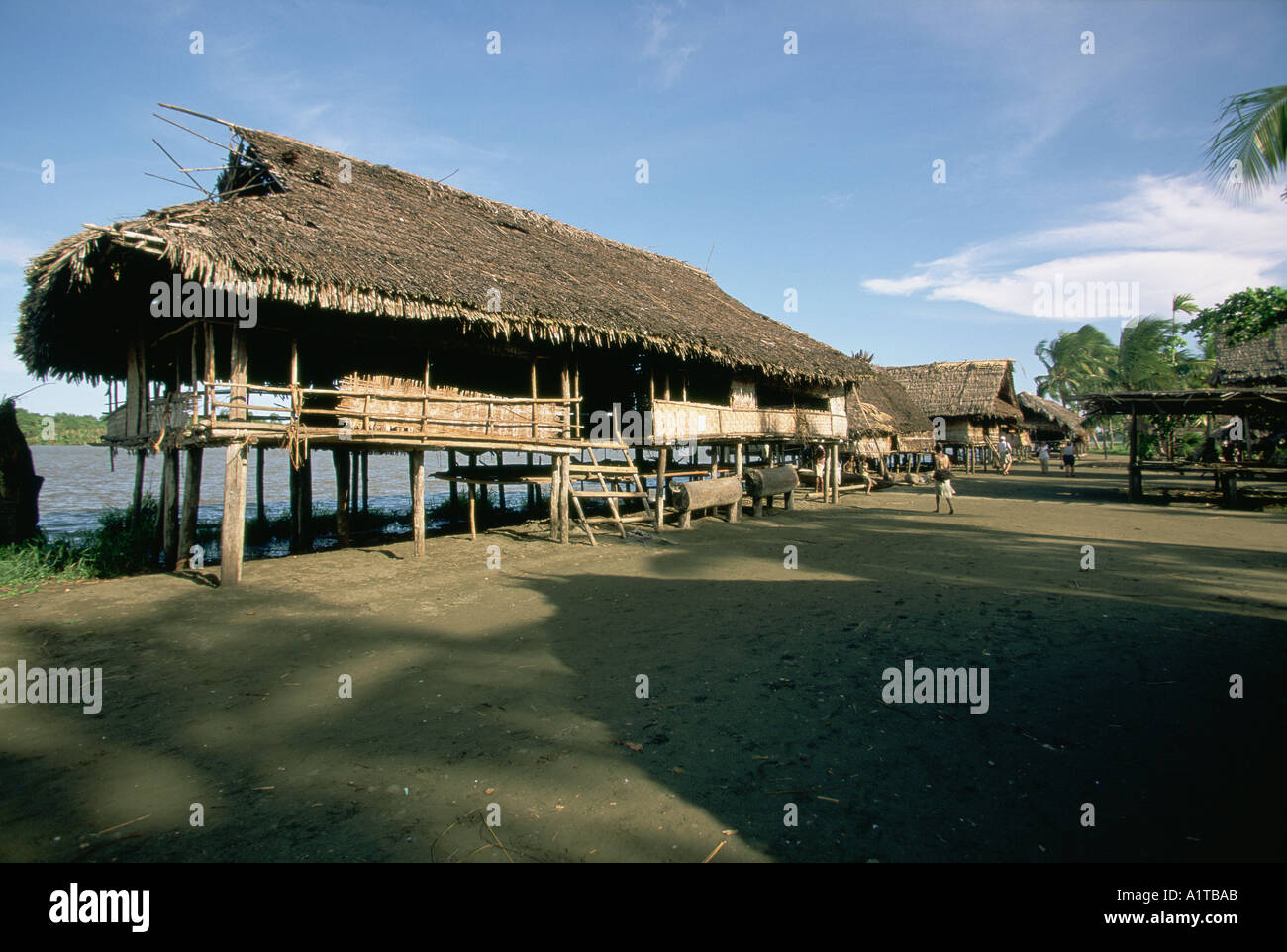 Village on Sepik River Papua New Guinea Stock Photo - Alamy