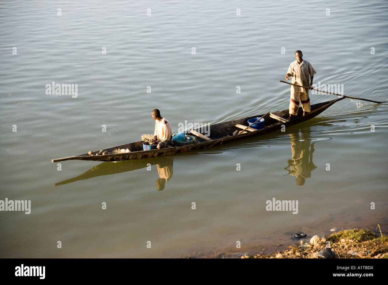 Pirogue on the Niger river at Segou, Mali, West Africa Stock Photo - Alamy