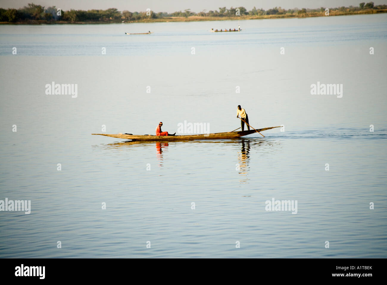 Pirogue on the Niger river at Segou Mali West Africa Stock Photo - Alamy