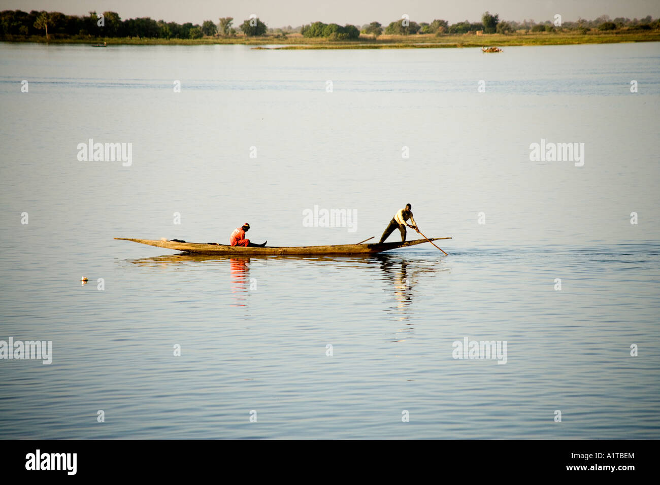 Pirogue on the Niger river at Segou Mali West Africa Stock Photo - Alamy