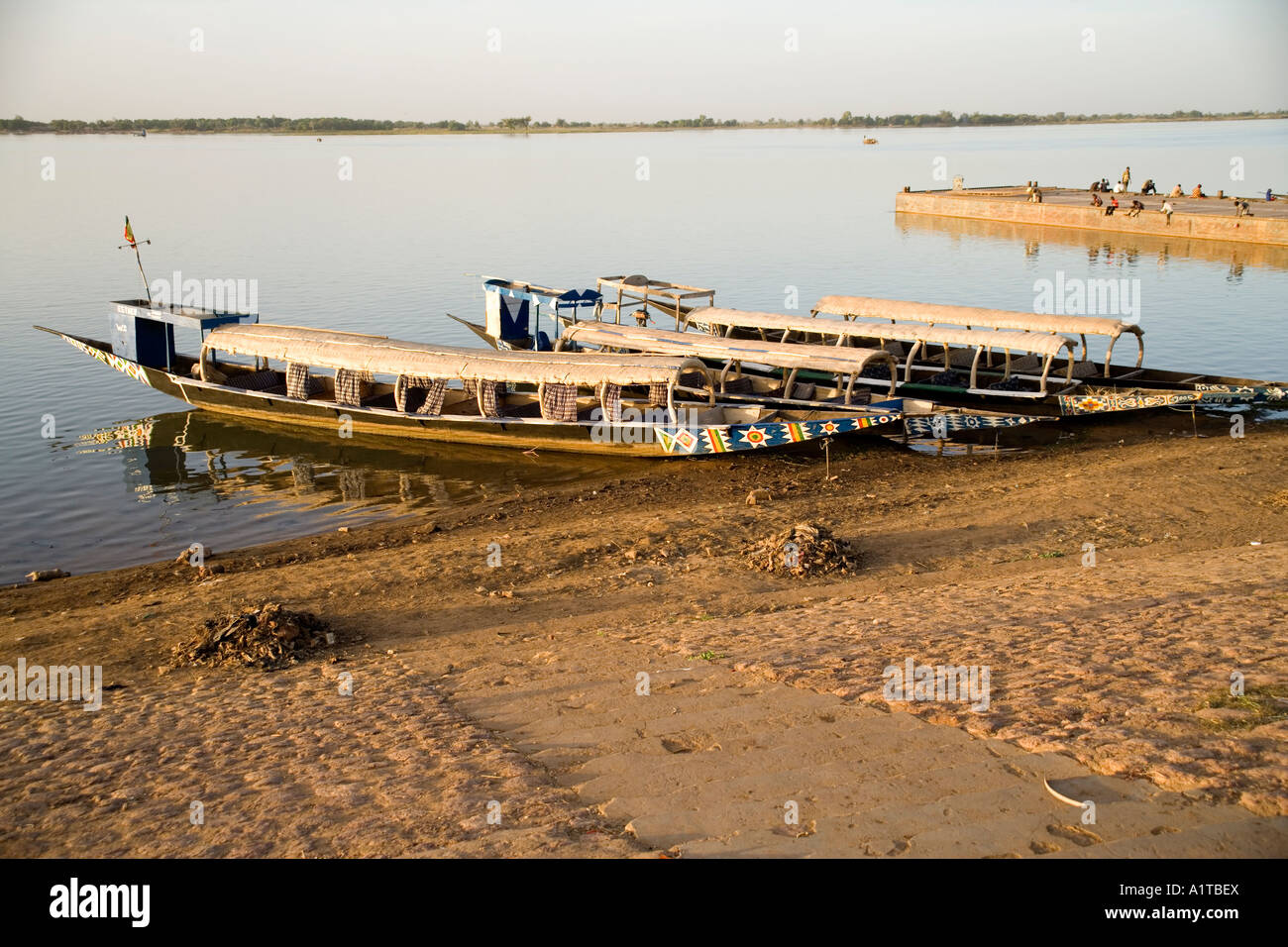 Pirogues on the Niger river at Segou Mali West Africa Stock Photo - Alamy