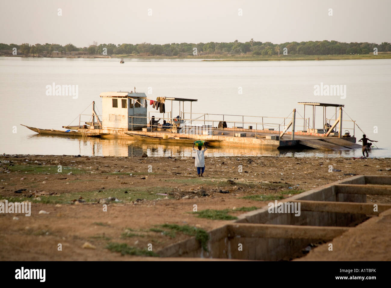 Ferry on the Niger river at Segou Mali West Africa Stock Photo - Alamy