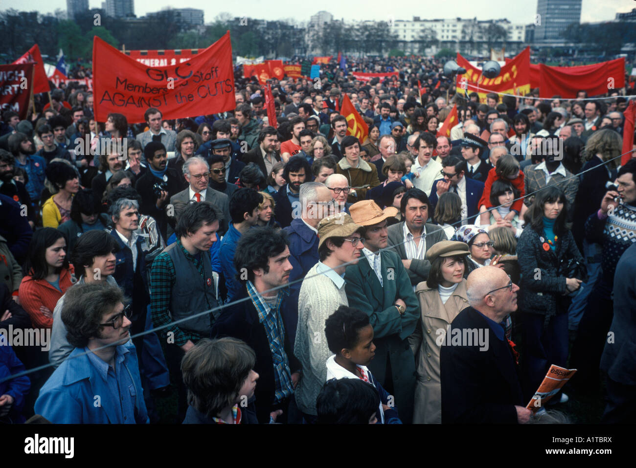 Labour Day, International Workers' Day, Hyde Park London rally, crowds ...
