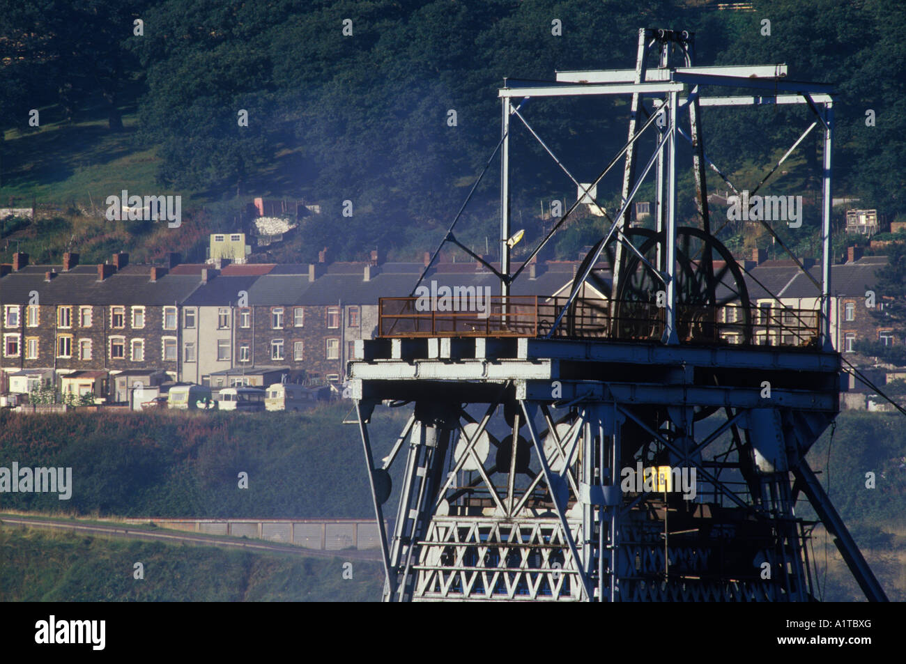 Aberfan Coal mining community Pit head and traditional terrace housing ...
