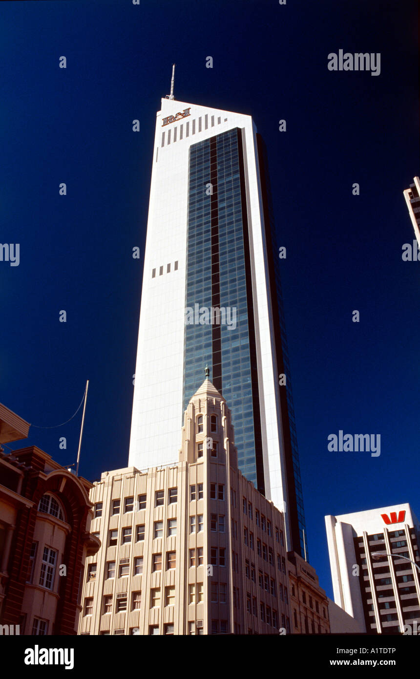 old and new architecture city of perth down town state of western ...