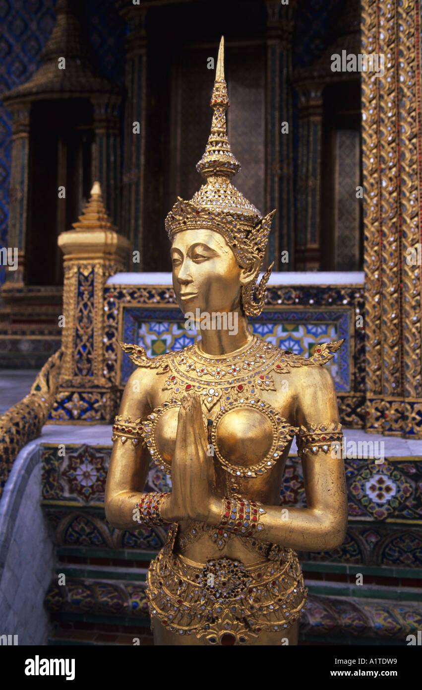 Gilded figure of Apsonsi Upper Terrace Wat Phra Kaeo complex Bangkok ...