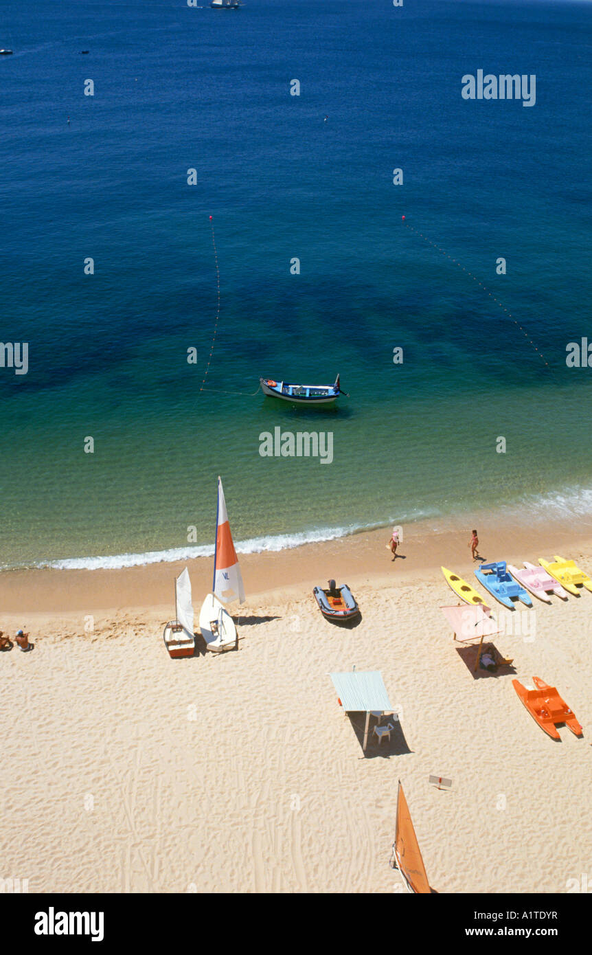 beach near village of albufeira region of algarve portugal Stock Photo ...