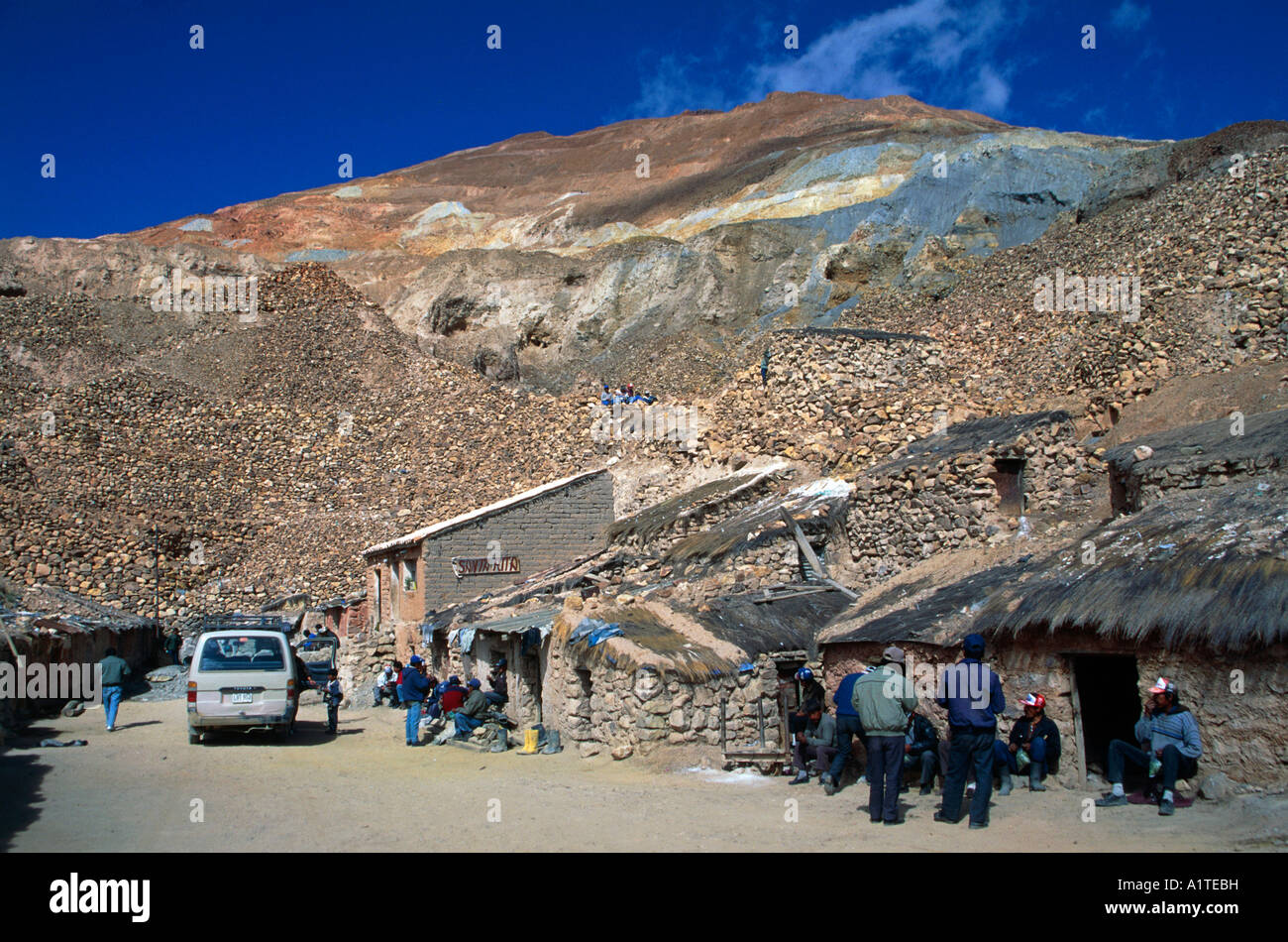 tin mine of santa rita town of potosi mount cerro rico bolivia Stock ...