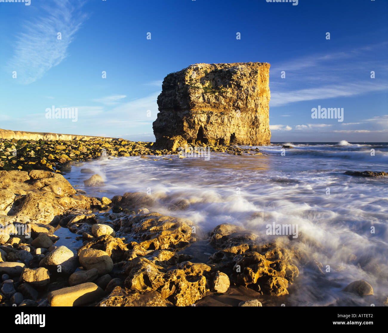 Marsden Rock iconic tourist attraction on coast of North East England ...