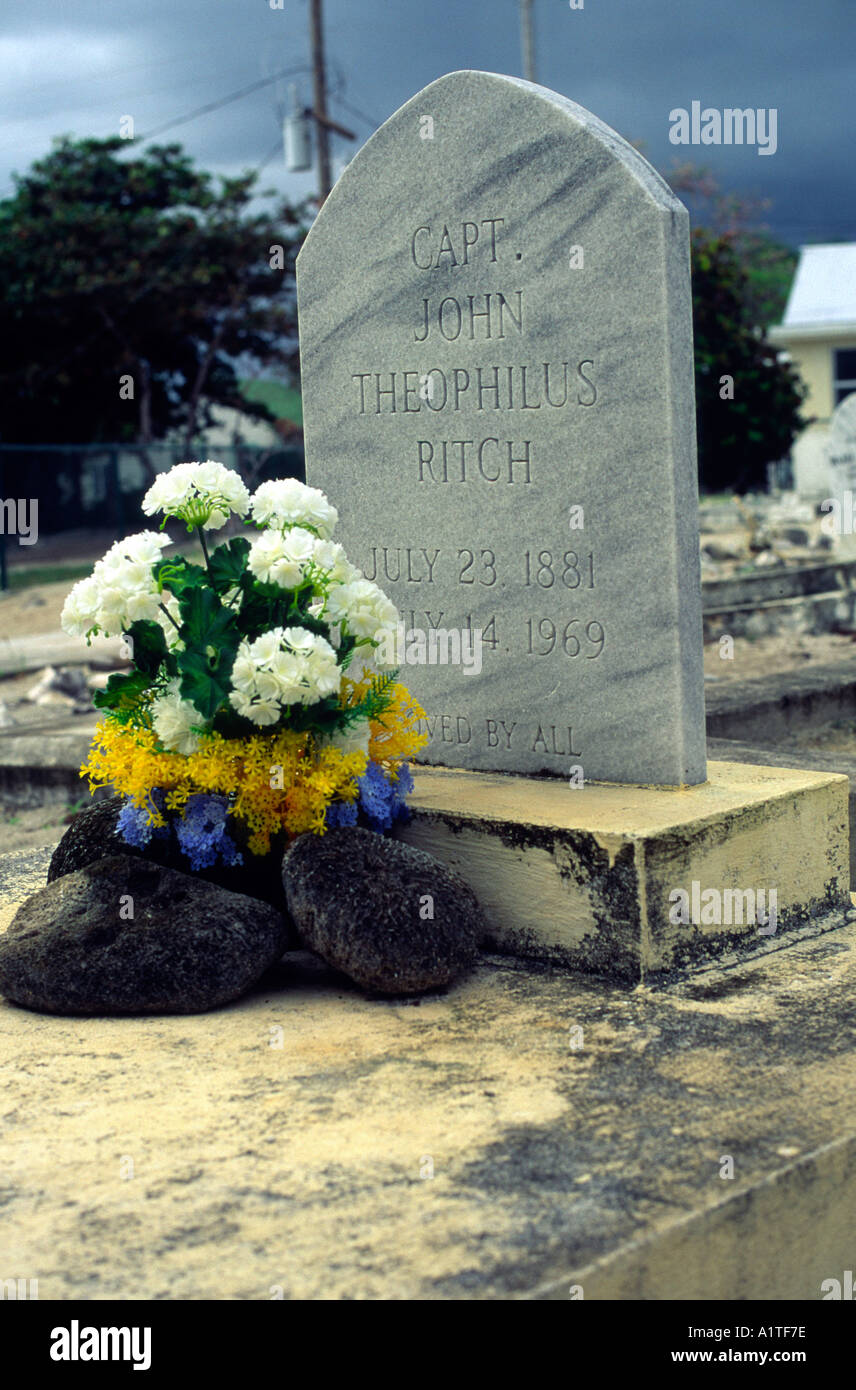 Marble gravestone Cayman Brac Stock Photo - Alamy