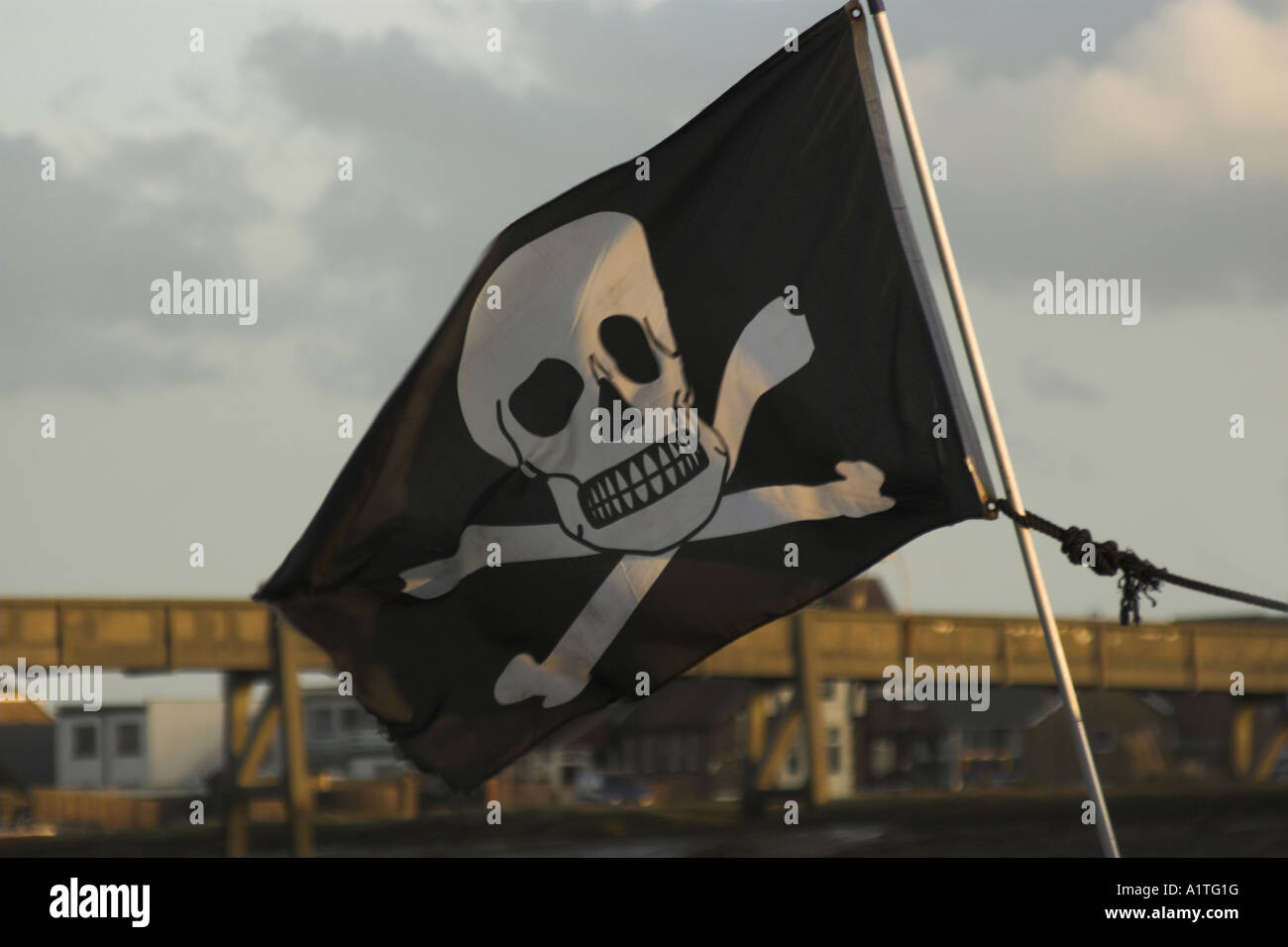 A Skull and Crossbones Flag (Jolly Roger Stock Photo - Alamy