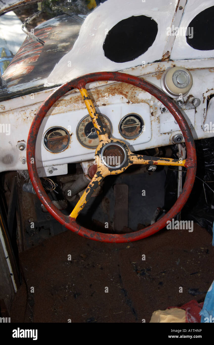 Steering wheel - oldtimer Stock Photo - Alamy
