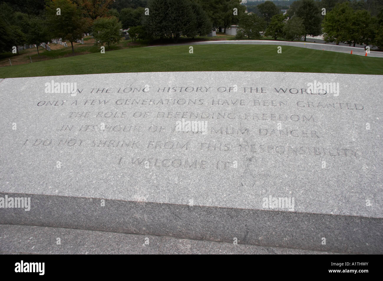 Arlington National Cemetery, grave of John F. Kennedy with eternal flame, Washington, D. C Stock ...