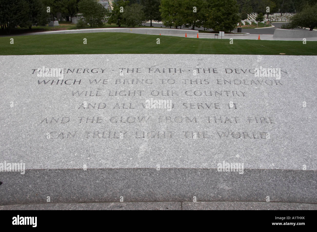 Arlington National Cemetery, grave of John F. Kennedy with eternal flame, Washington, D. C Stock ...
