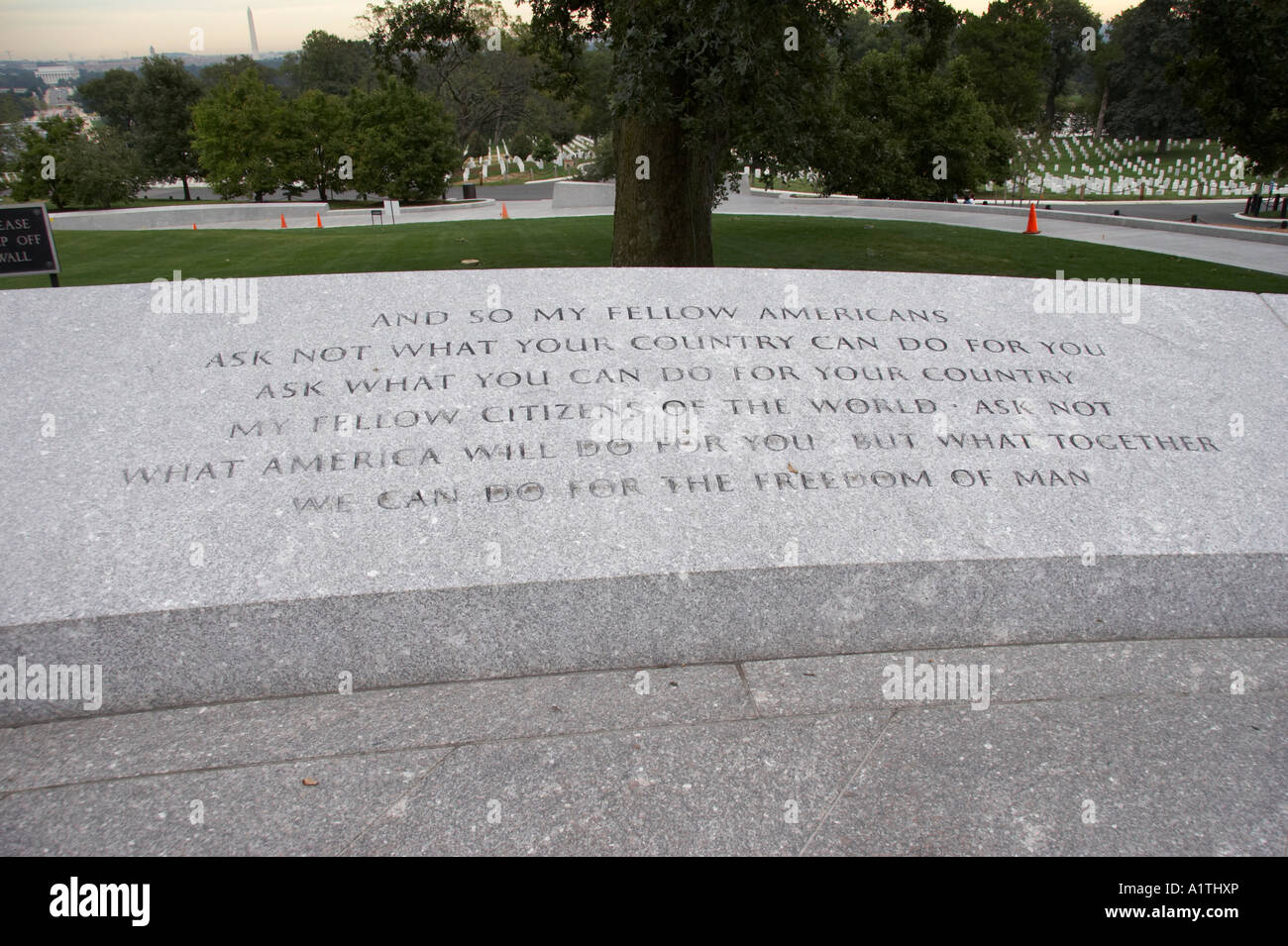 Arlington National Cemetery, grave of John F. Kennedy with eternal flame, Washington, D. C Stock ...
