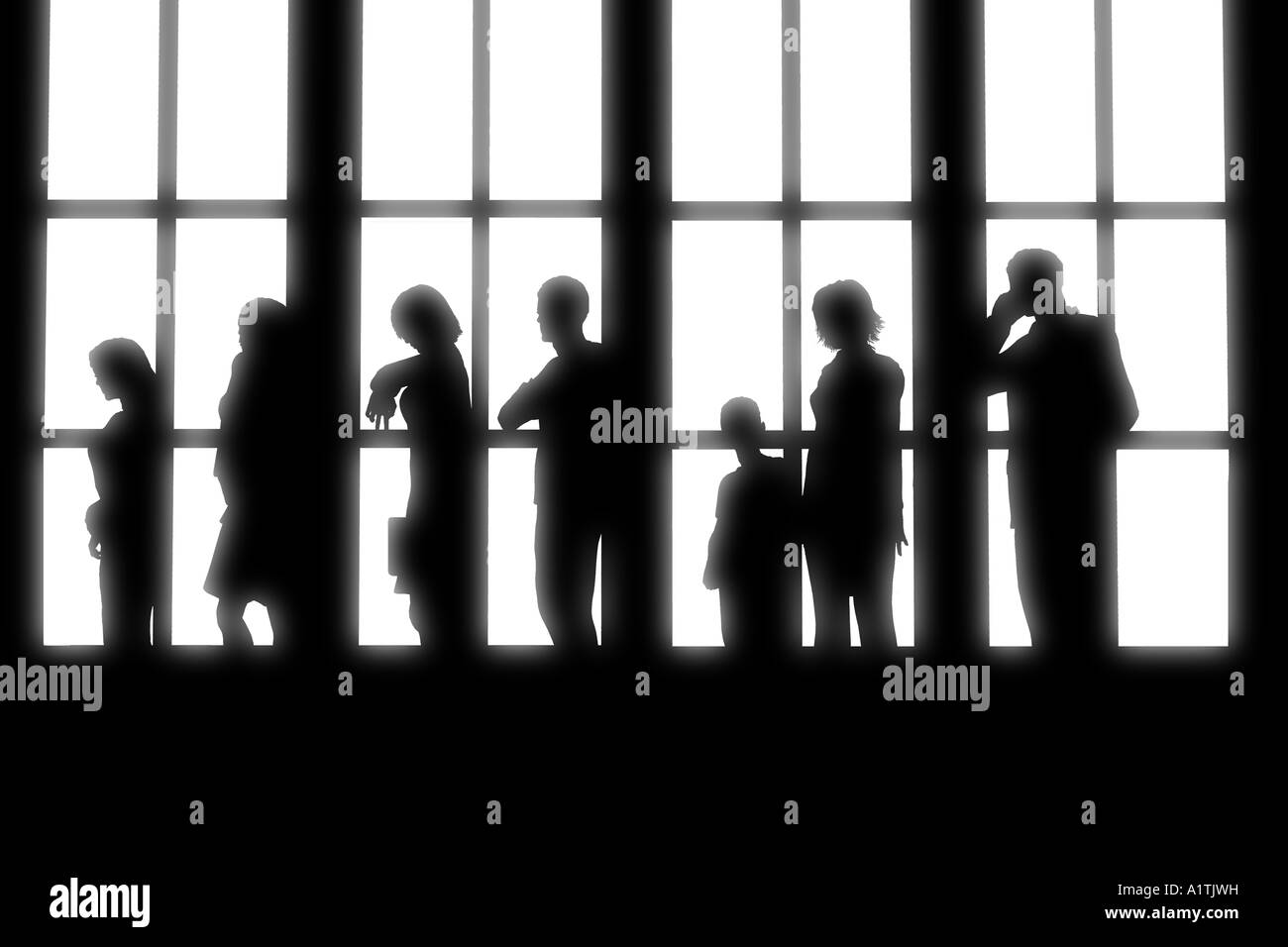 People in a line Black and White Stock Photos & Images - Alamy