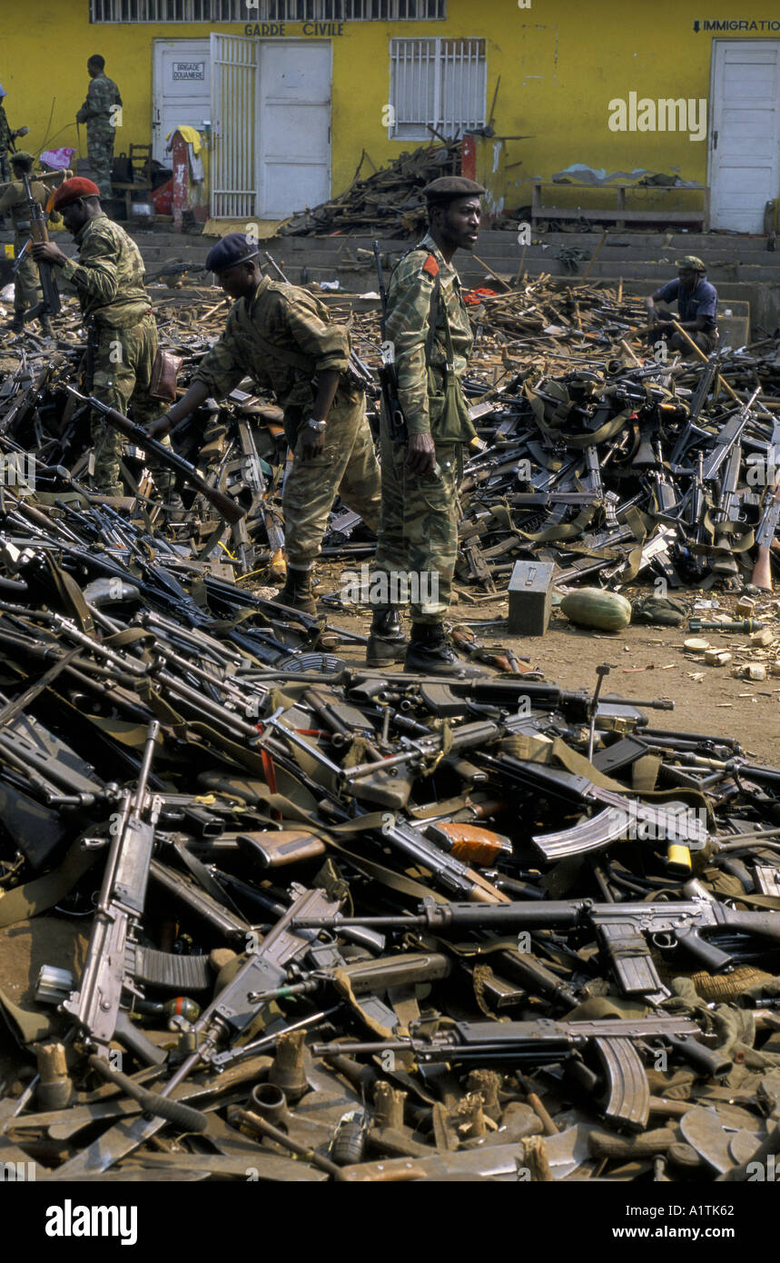 Goma, Rwanda - Zaire (Congo) border August 1994 Weapons collected from ...