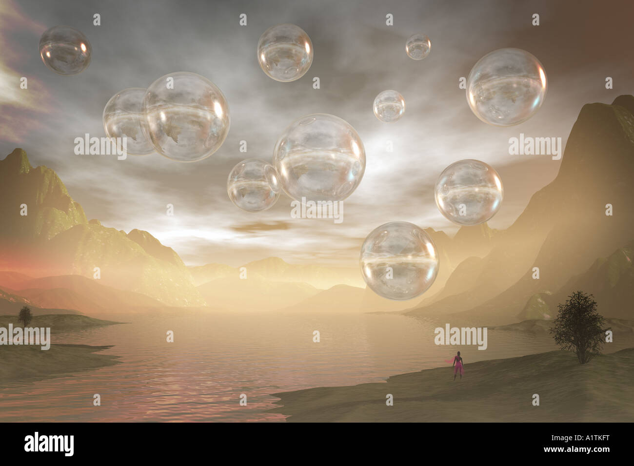 Bubbles woman fantasy hi-res stock photography and images - Alamy