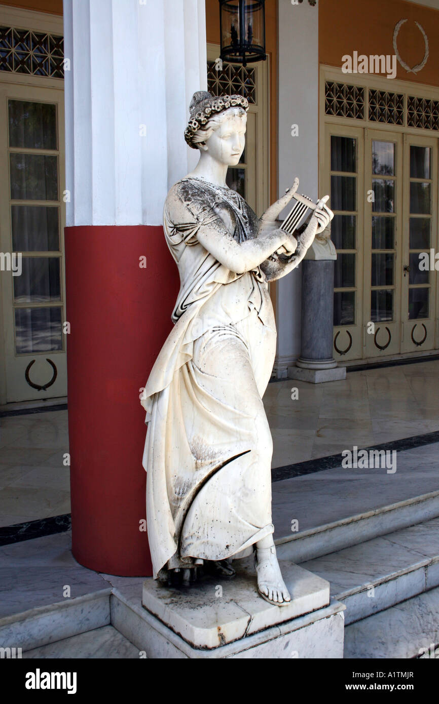 THE MUSE OF DANCE TERPSICHORE. THE GARDEN OF THE ACHILLEION PALACE ...