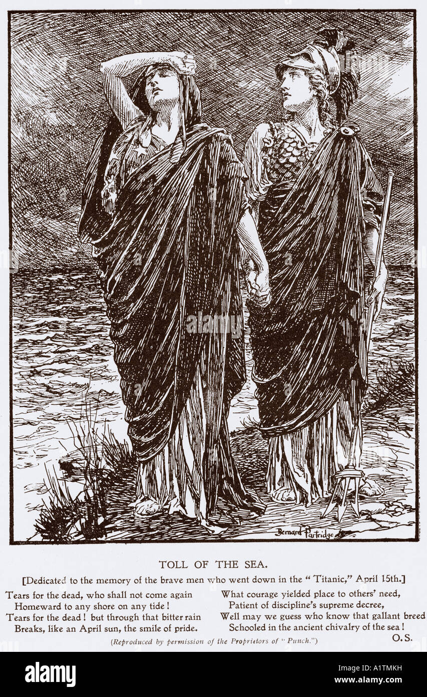 Toll of the Sea, Poem and allegorical drawing by Bernard Partridge ...