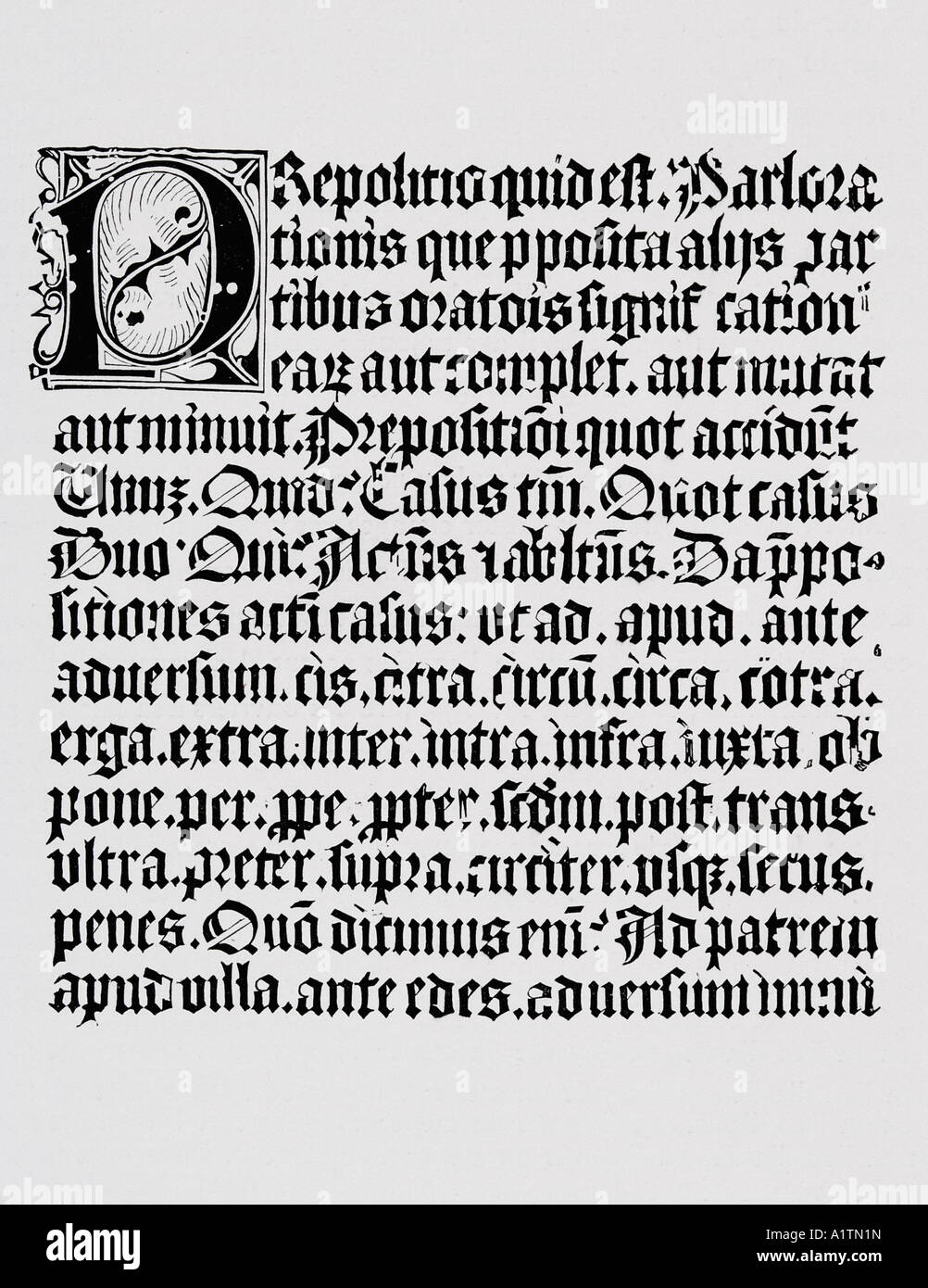 Facsimile of a page of xylography or wood engraving about the ...
