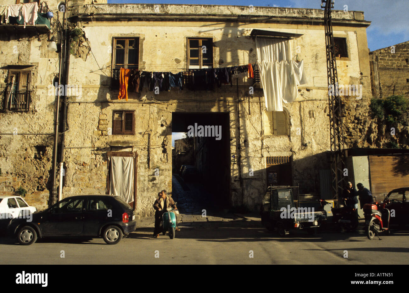 Slum dwelling in Palermo in area hit by American Airforce bombs during ...