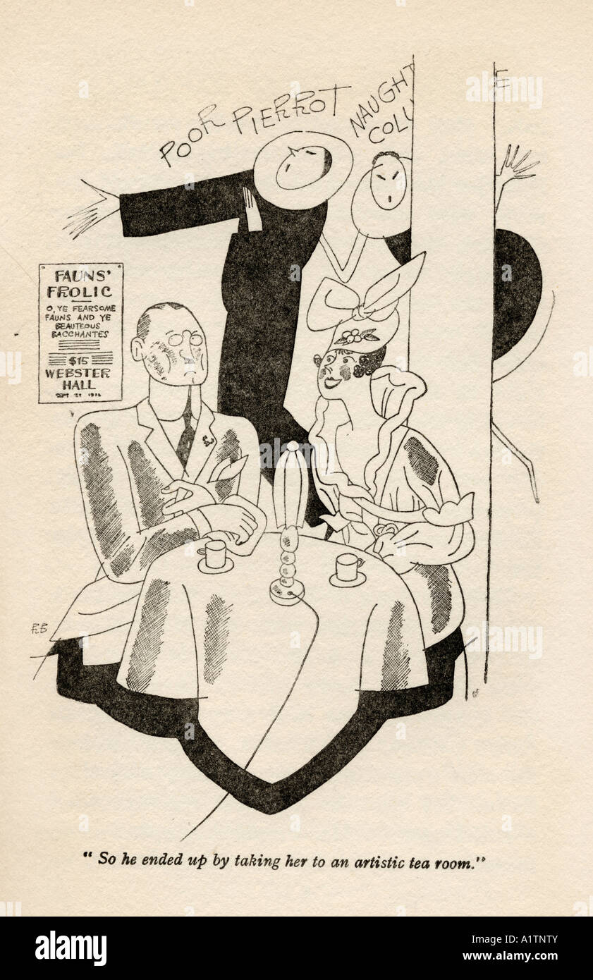 Illustration by Ralph Barton, 1891 to 1931. Frontspiece from the book ...