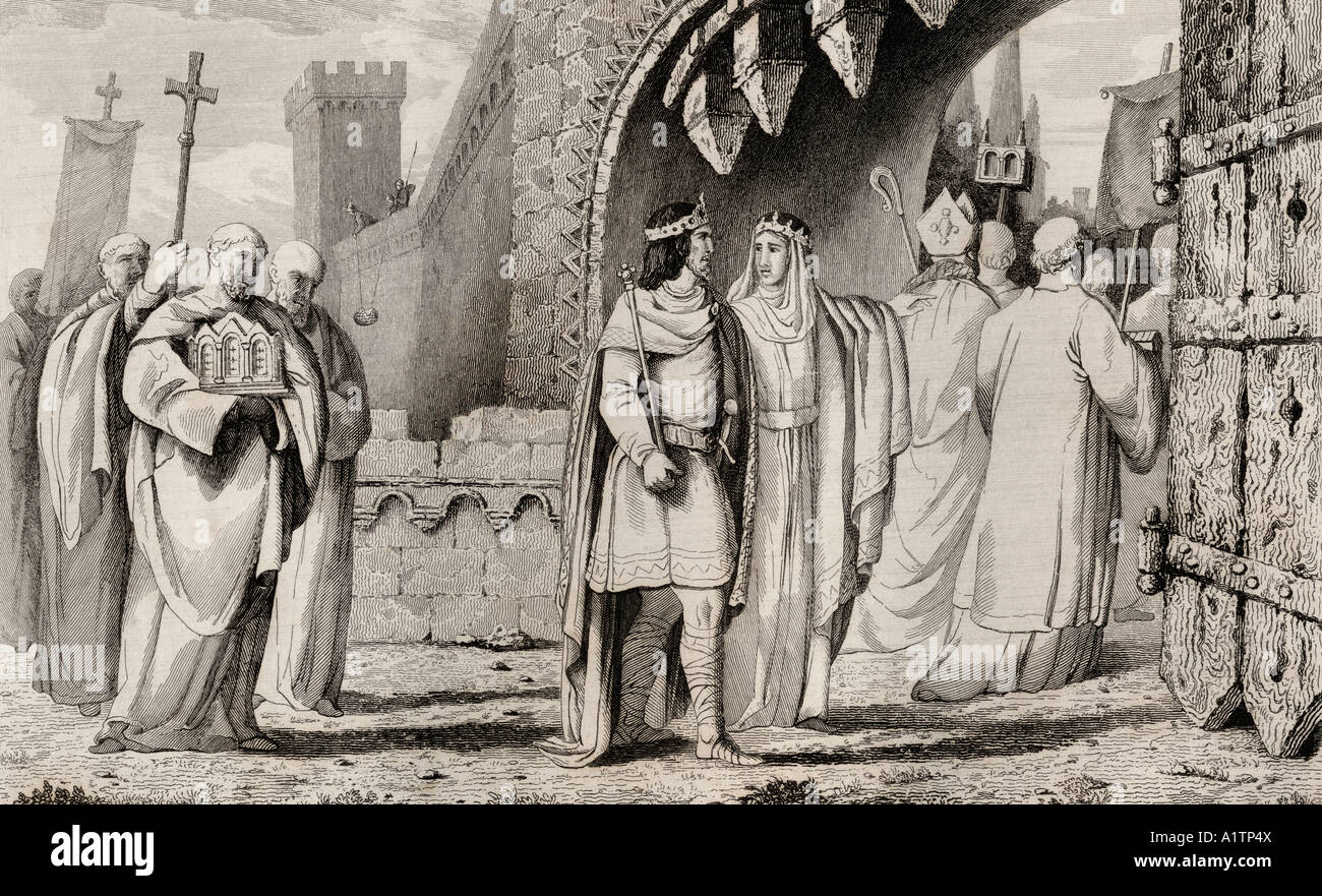 Chilperic I, 539 - 584, in a religious procession. From Histoire de ...